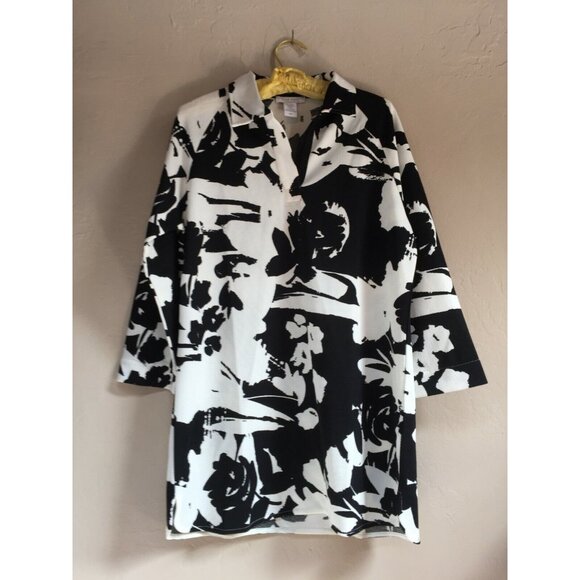 Joan Vass | Tops | Joan Vass Women Large 2 Floralprint Pique Tunic ...